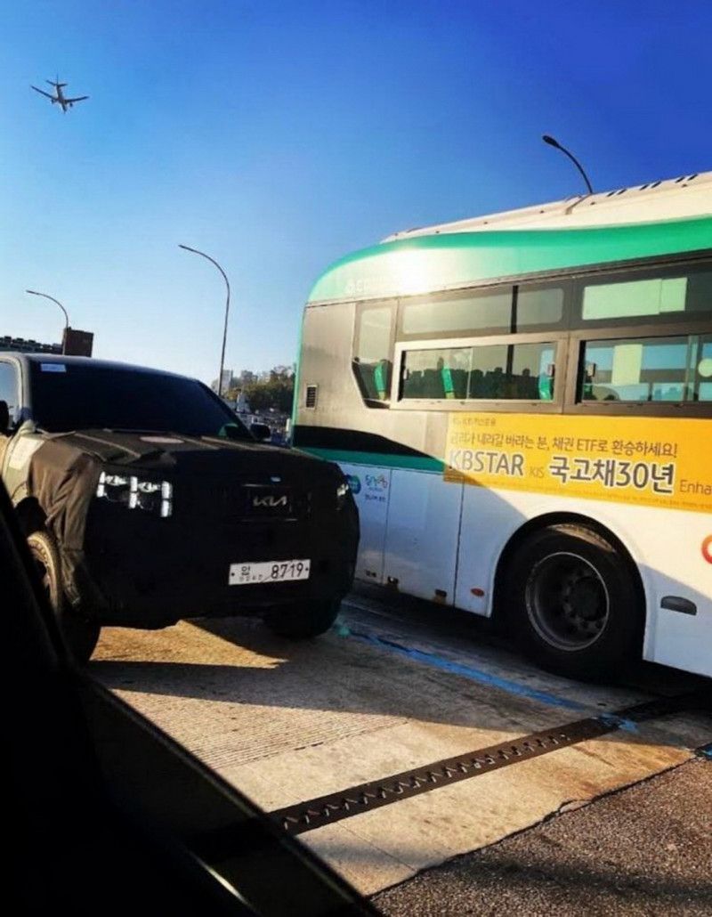 Prototype du futur pick-up du Kia surpris sur la route